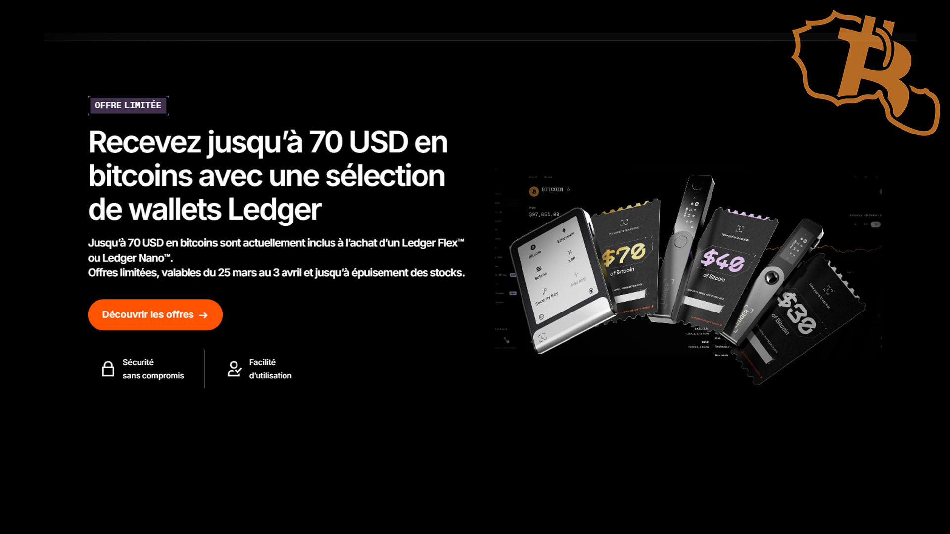 Offres Ledger : de 30 à 70$ en Bitcoin offert pour sécuriser vos ...